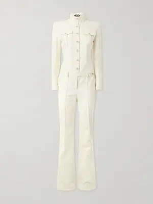 TOM FORD Cotton-twill Jumpsuit - Off-white