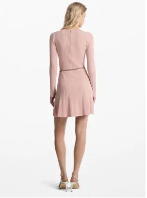 michael kors stretch knit belted dress In Pink - 75% Off Black dress