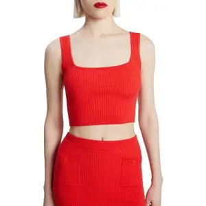 Bardot Sarita Ribbed Crop Tank