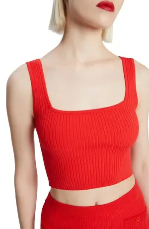 Bardot Sarita Ribbed Crop Tank