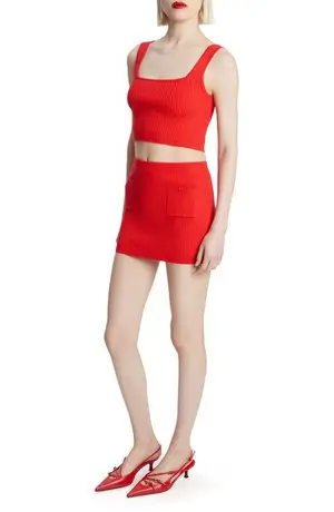 Bardot Sarita Ribbed Crop Tank