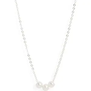 SET & STONES Caroline Genuine Freshwater Pearl Necklace - Silver