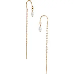 SET & STONES Madeline Freshwater Pearl Threader Earrings - Gold