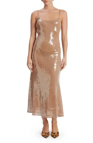 Bardot Ramira Sequin Cocktail Midi Dress