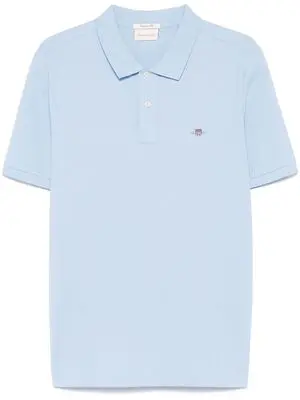 Gant Shield-motif Short-sleeve Polo Shirt - Blue
