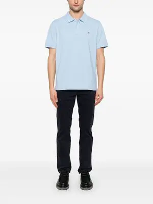 Gant Shield-motif Short-sleeve Polo Shirt - Blue