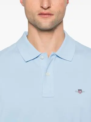 Gant Shield-motif Short-sleeve Polo Shirt - Blue