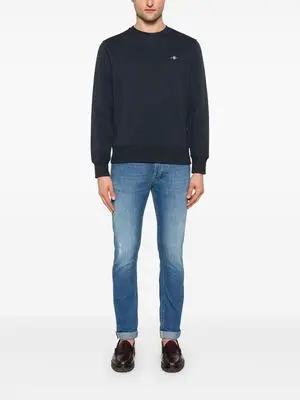 Gant Shield-motif Crewneck Sweatshirt - Blue