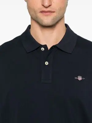 Gant Shield-motif Short-sleeve Polo Shirt - Blue