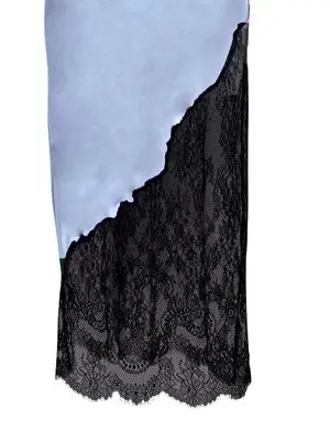 FLEUR DU MAL Lace-appliqué Midi Skirt - Blue