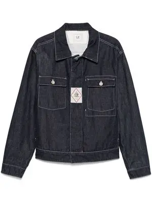 C.P. COMPANY Logo-patch Denim Jacket - Blue
