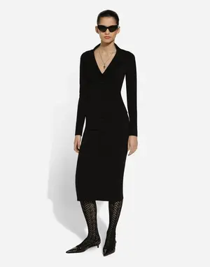 Dolce & Gabbana Stretch Viscose Knit Pencil Skirt - Black