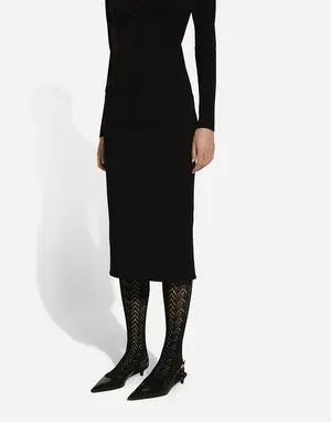 Dolce & Gabbana Stretch Viscose Knit Pencil Skirt - Black