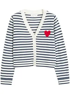 Chinti & Parker Chinti & Parker Striped Merino Wool Cardigan Neutrals