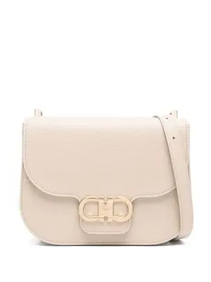 FERRAGAMO Double Gancini Cross Body Bag - Neutrals