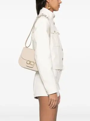 FERRAGAMO Double Gancini Cross Body Bag - Neutrals
