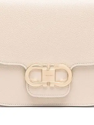 FERRAGAMO Double Gancini Cross Body Bag - Neutrals
