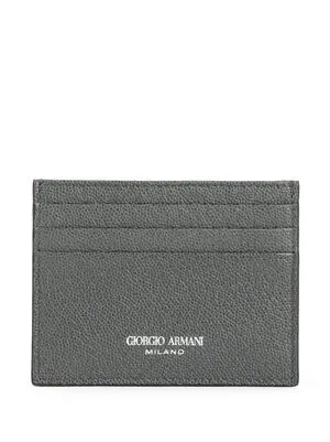 Giorgio Armani Leather Card Holder Grey