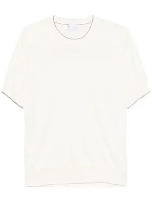 Brunello Cucinelli Fine-knit T-shirt - Neutrals