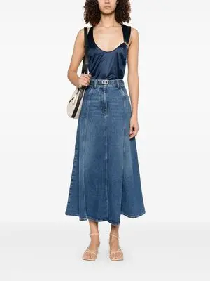 TWINSET Oval T-belt Denim Maxi Skirt