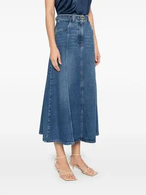 TWINSET Oval T-belt Denim Maxi Skirt