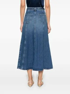 TWINSET Oval T-belt Denim Maxi Skirt