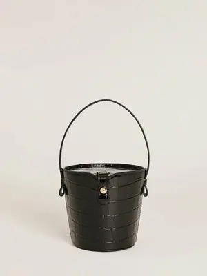 REFORMATION Irina Bucket Bag Croc Emboss Leather