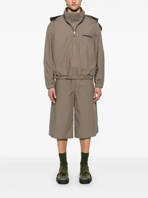 RIER Waxed Poplin Shorts - Grey
