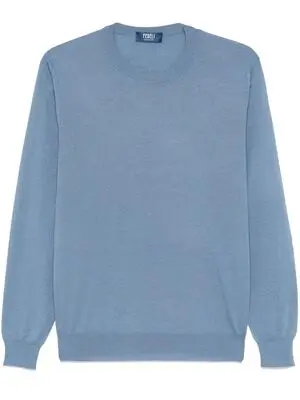 Fedeli Fine-knit Sweater - Blue