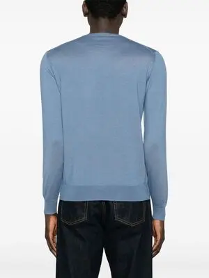 Fedeli Fine-knit Sweater - Blue