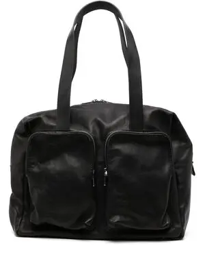 Guidi Cargo Pocket Shoulder Bag - Black