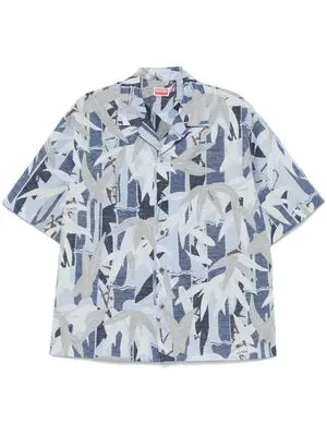 Kenzo Chiku-rin Camo Hawaiian Shirt - Blue