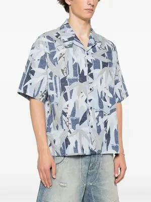 Kenzo Chiku-rin Camo Hawaiian Shirt - Blue