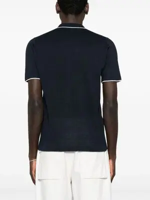 Fedeli Contrasting-trim Shirt - Blue