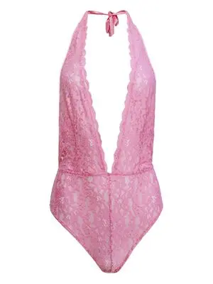 FLEUR DU MAL Charlotte Halterneck Bodysuit - Pink
