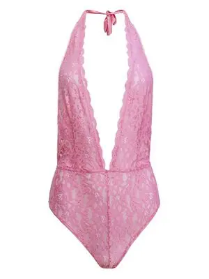FLEUR DU MAL Charlotte Halterneck Bodysuit - Pink