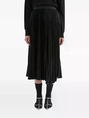 JIL SANDER Pleated Midi Skirt - Black
