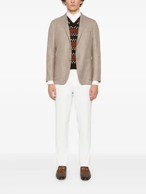 Boglioli Checked Blazer - Brown