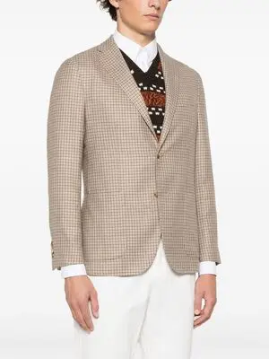 Boglioli Checked Blazer - Brown