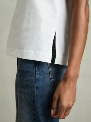 REISS Jade Cotton Cap-sleeve T-shirt