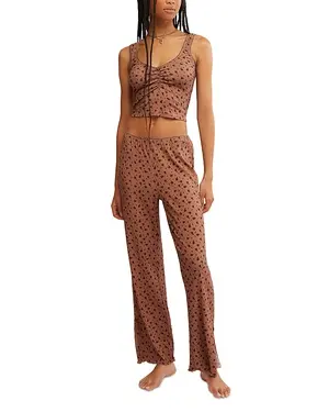 Free People Fresh In Love Lounge Set Brown Combo