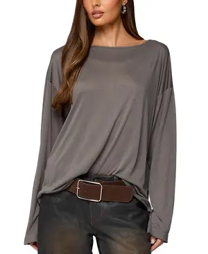 Oversized Long Sleeve Sheer Tops