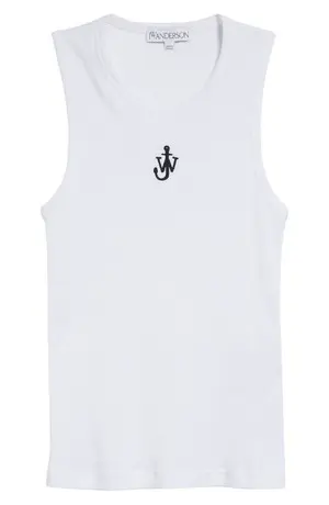 JW Anderson Anchor Logo Embroidered Tank - White