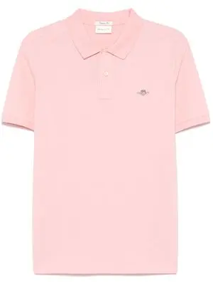 Gant Shield-motif Short-sleeve Polo Shirt - Pink