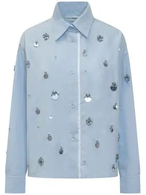 DES_PHEMMES Crystal-embellished Shirt - Blue