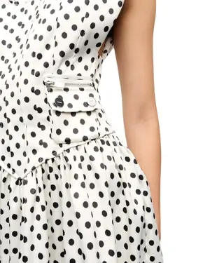 GANNI Polka Dot Corset Mini Dress - Egret