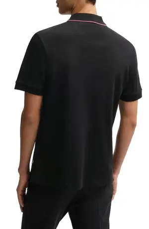 BOSS Paras Quarter Zip Cotton Polo