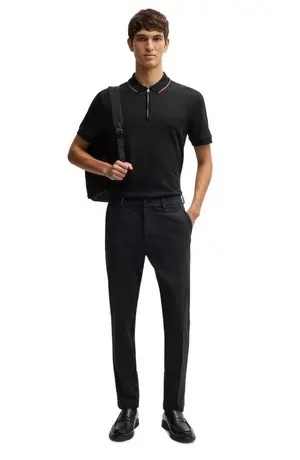 BOSS Paras Quarter Zip Cotton Polo
