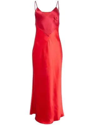 FLEUR DU MAL Silk Slip Dress - Red