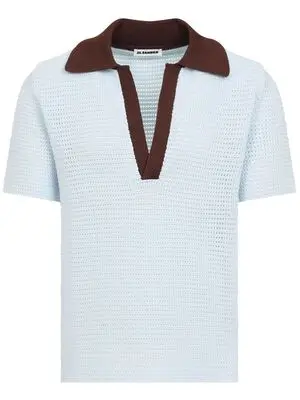 JIL SANDER V-neck Polo Shirt - Blue
